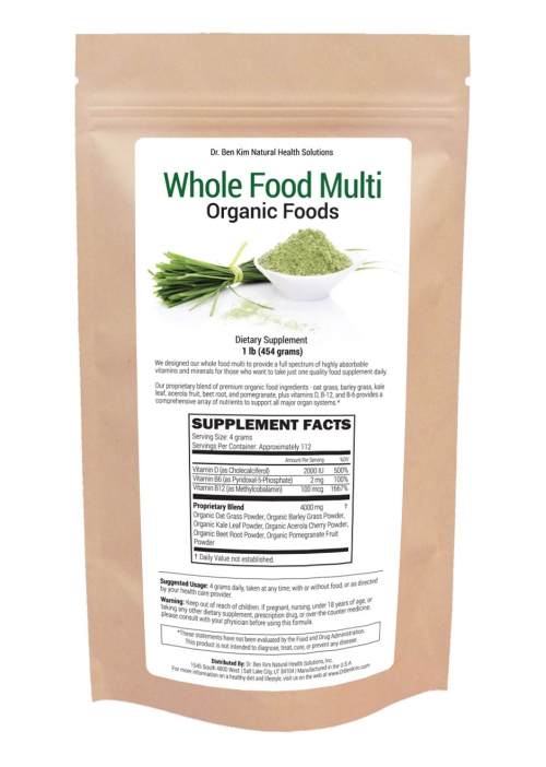 Organic Whole Food Multi - Super Food Blend - One Pound - Re-sealable Pouch